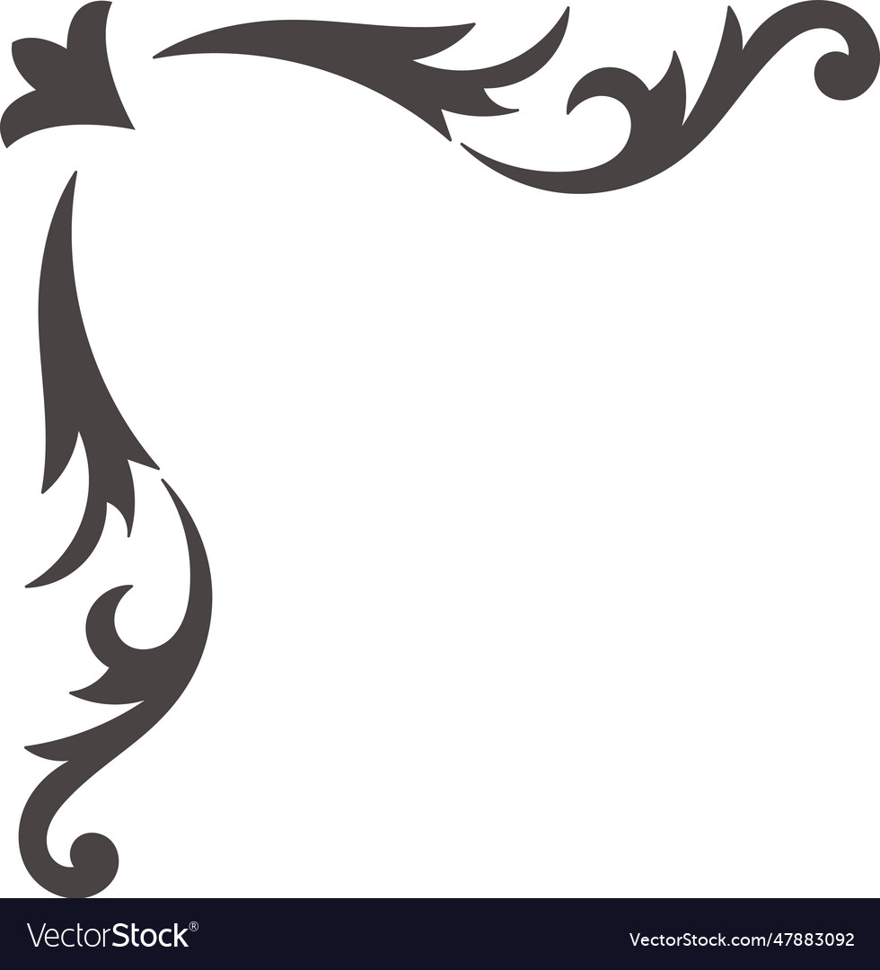 Corner border calligraphy line Royalty Free Vector Image