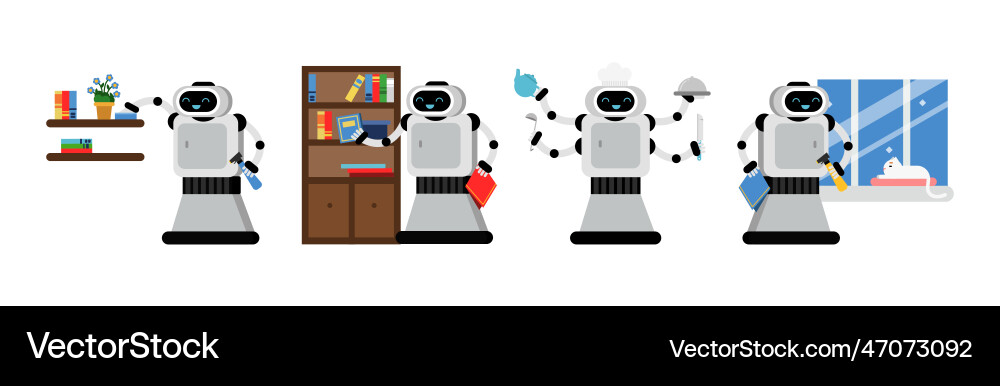 Domestic robot for automation household help Vector Image