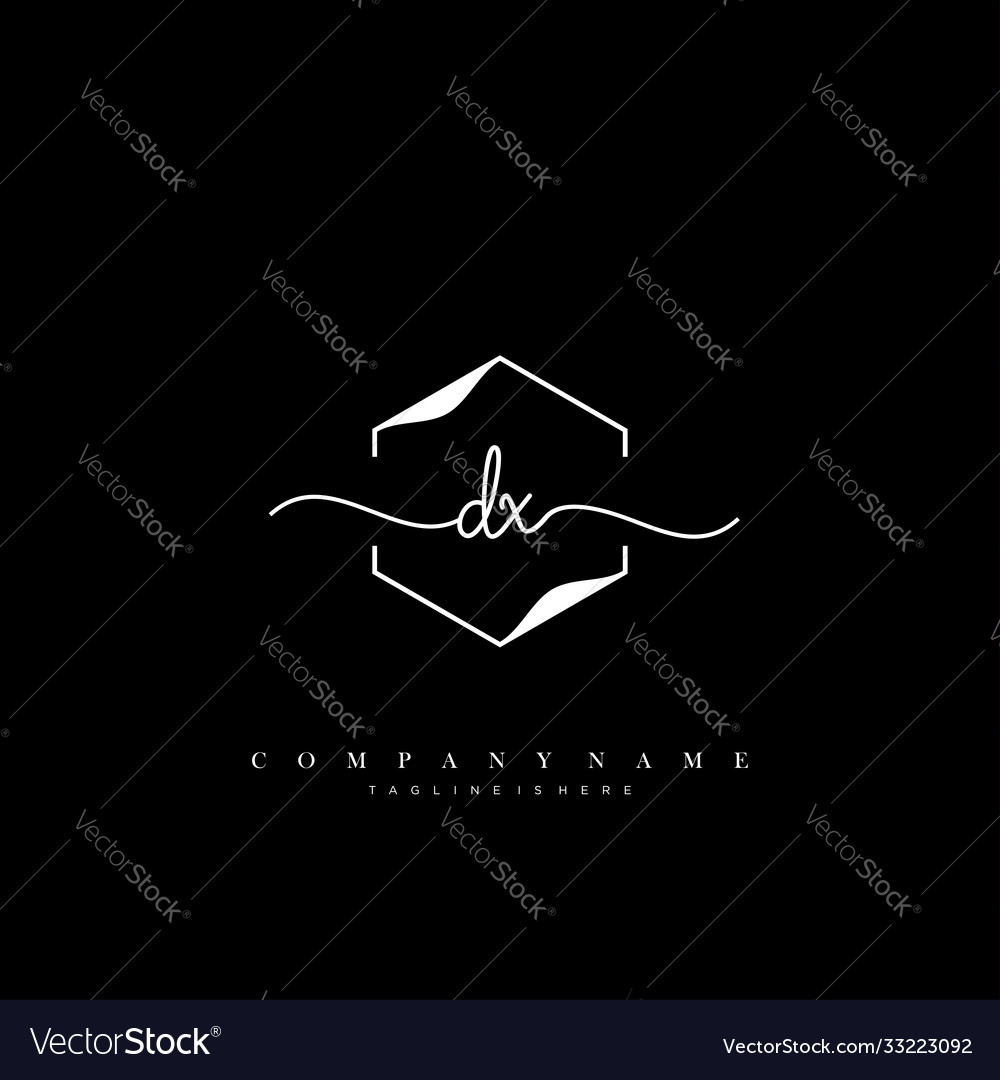 Dx initial handwriting minimalist geometric logo Vector Image Dx initial handwriting minimalist geometric logo Vector Image