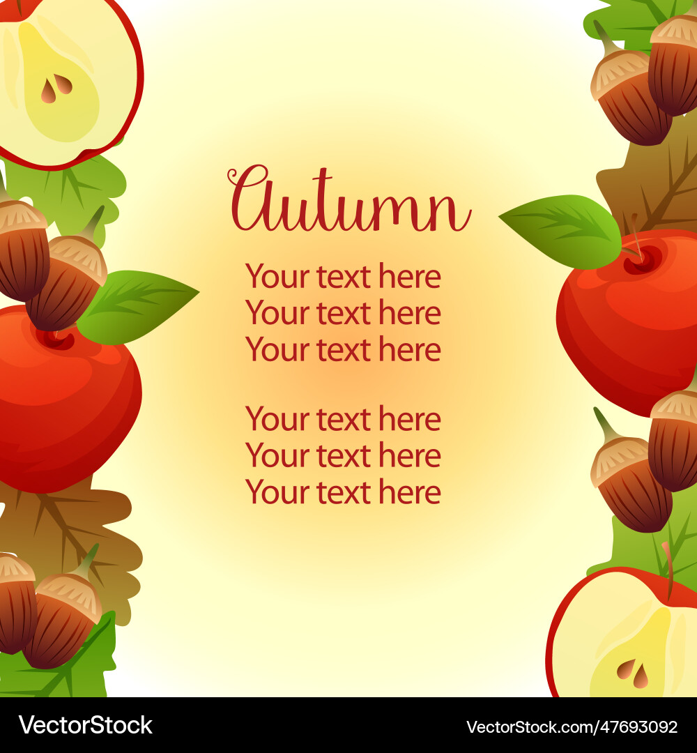 Garden vertical border template autumn canary Vector Image