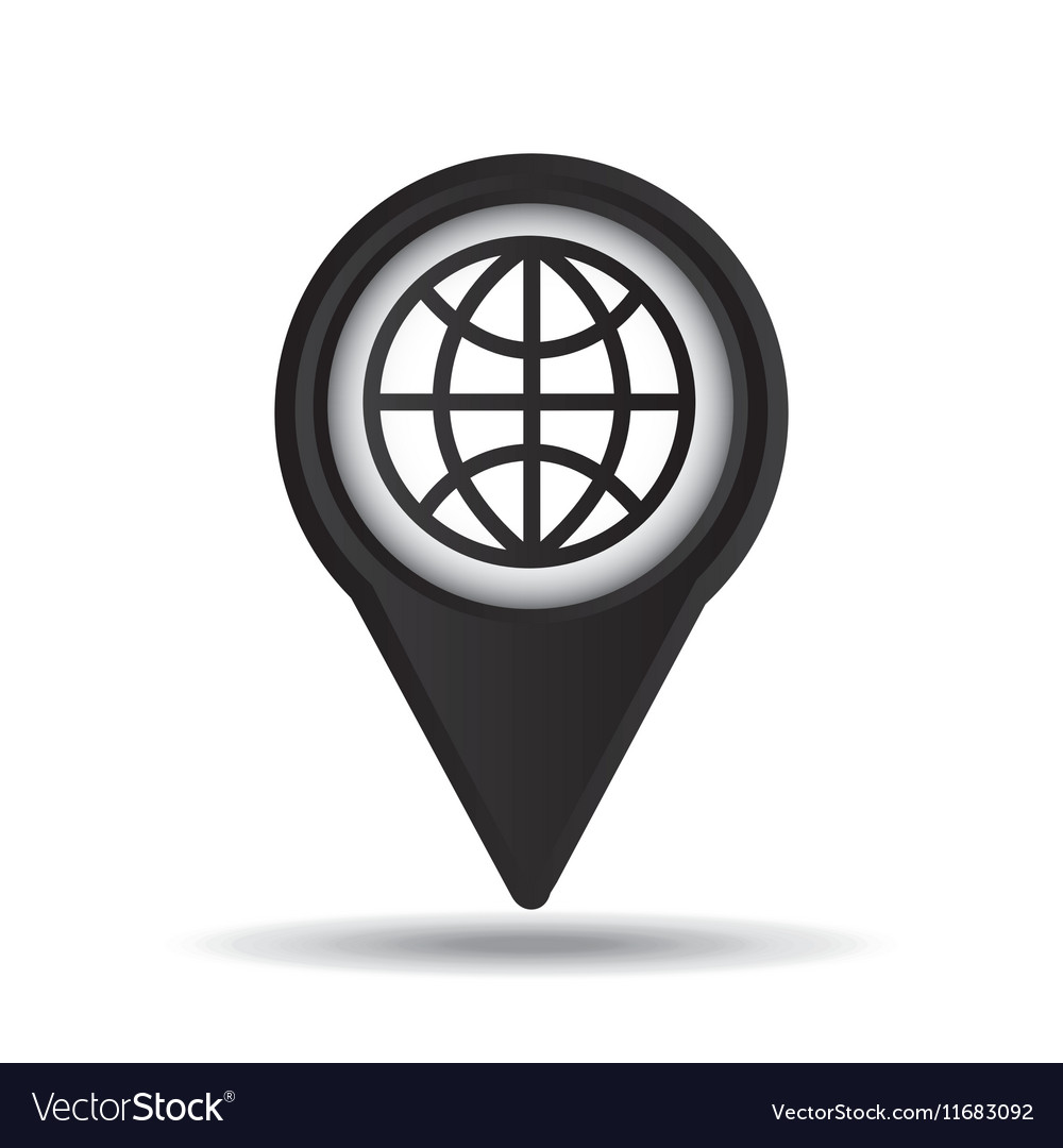 Globe map pointer icon Royalty Free Vector Image
