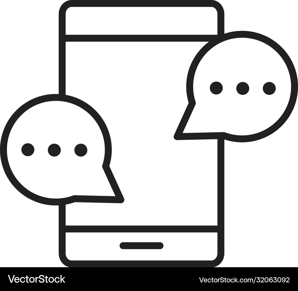 Mobile phone or smartphone speech bubble chat Vector Image