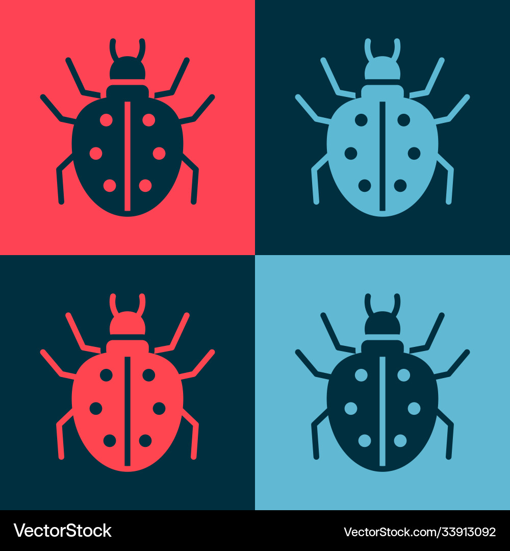Pop art mite icon isolated on color background Vector Image