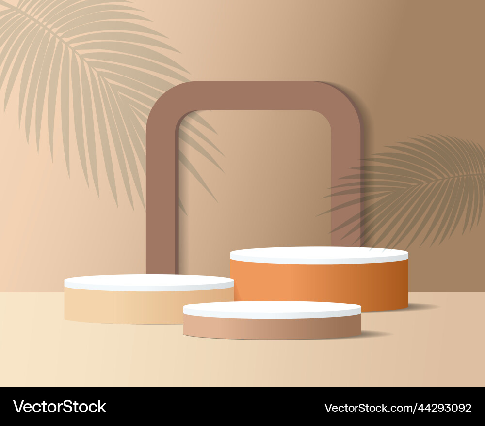 Round realistic stand on pedestal geometric Vector Image