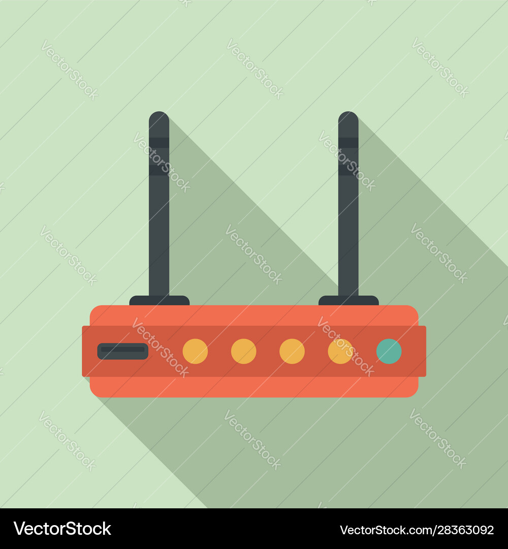 Wifi router icon flat style Royalty Free Vector Image