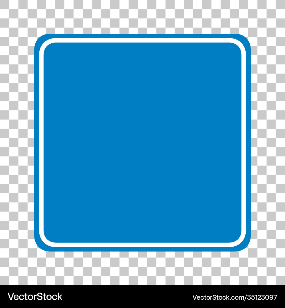 Blue traffic sign on transparent background Vector Image