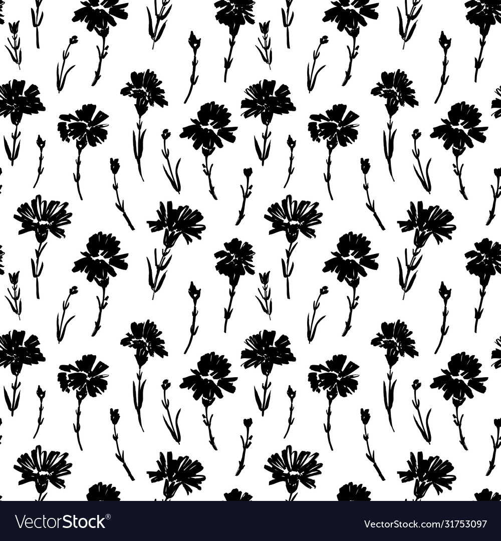 Carnation flower seamless pattern Royalty Free Vector Image