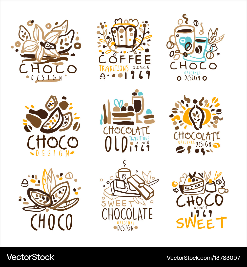 Chocolate traditions colorful graphic design Vector Image
