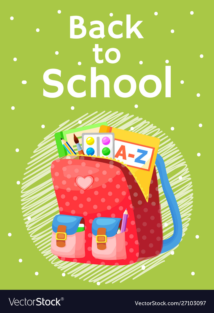 Colored school backpack back Royalty Free Vector Image