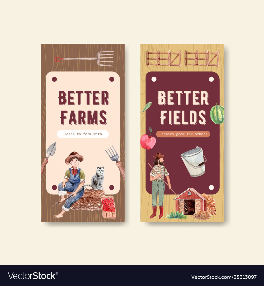 Flyer template with farm organic concept design Vector Image