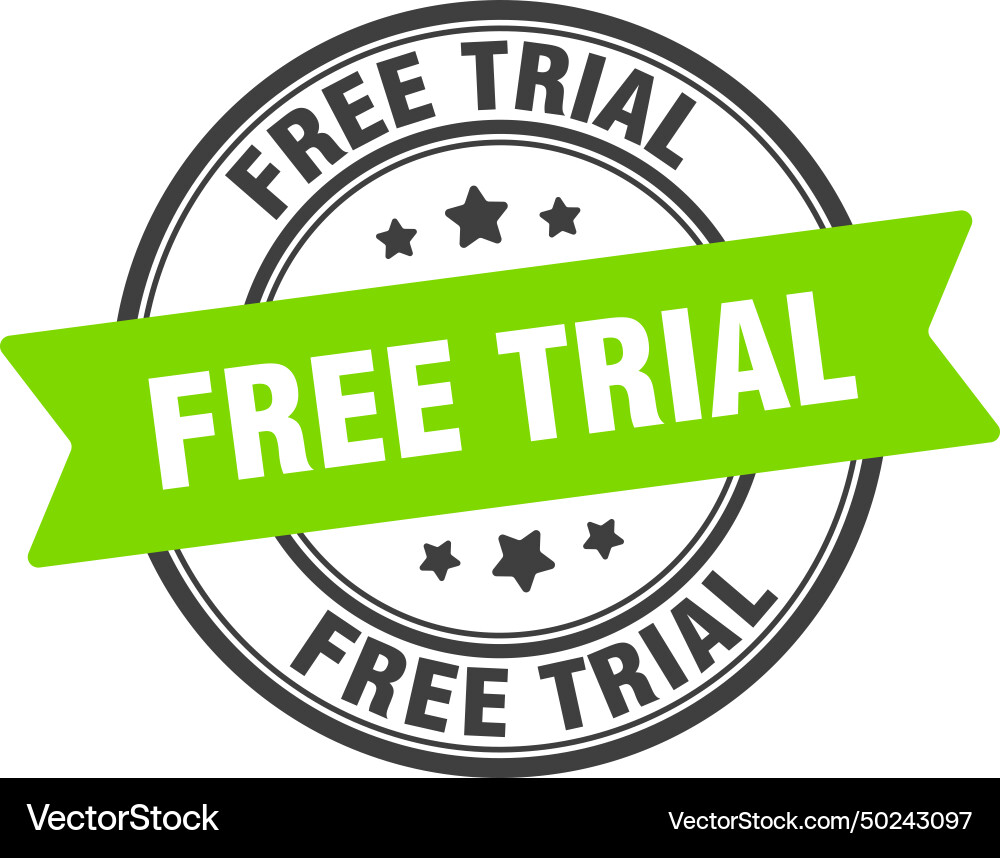 Free trial stamp label on transparent Royalty Free Vector