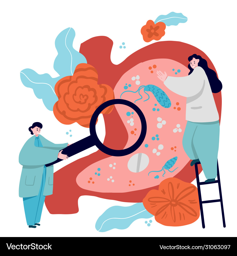Gastroenterology concept man character suffer Vector Image