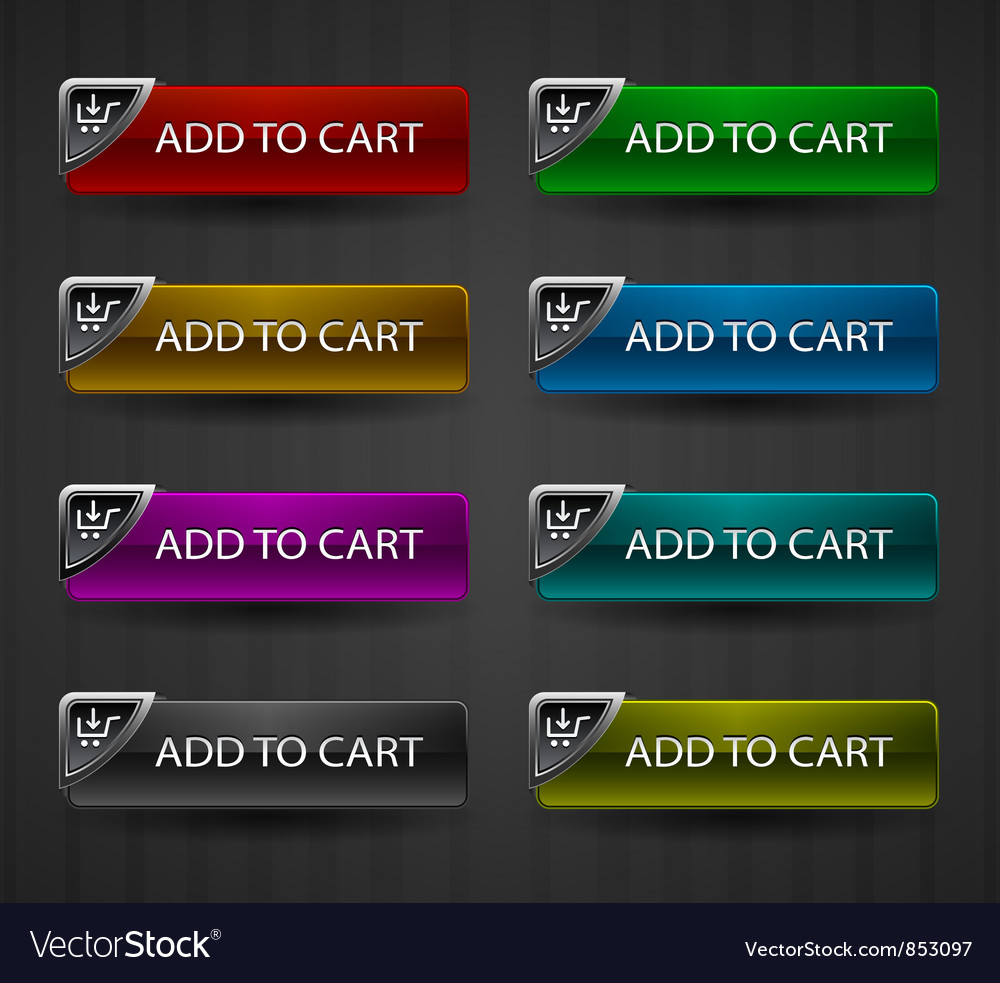 Glossy add to cart buttons set Royalty Free Vector Image Glossy add to cart buttons set Royalty Free Vector Image