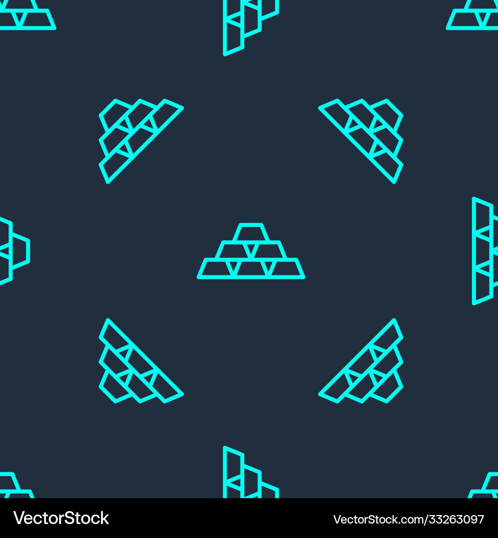 Green line gold bars icon isolated seamless Vector Image