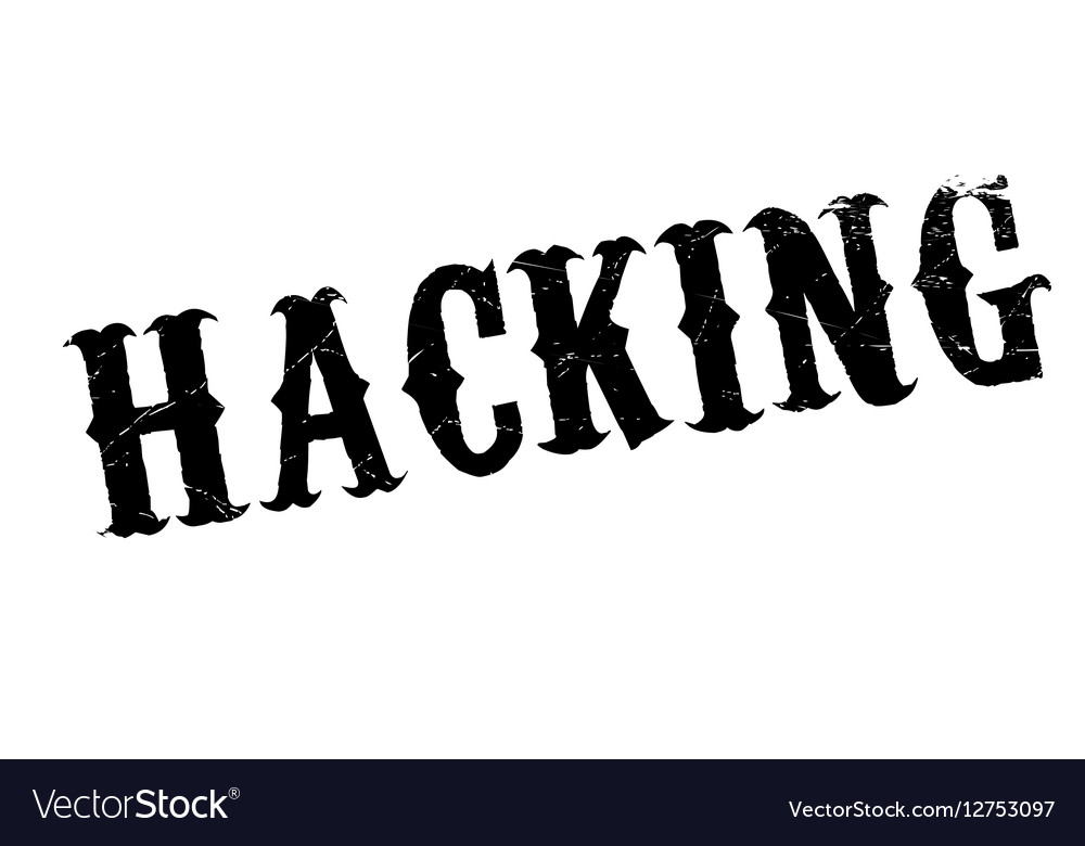Hacking rubber stamp Royalty Free Vector Image