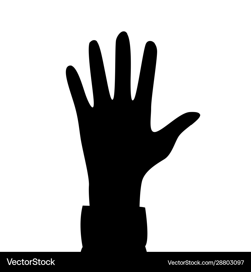 Human hand icon silhouette isolated in white Vector Image