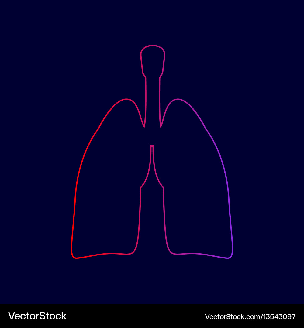 Human organs lungs sign line icon with Royalty Free Vector