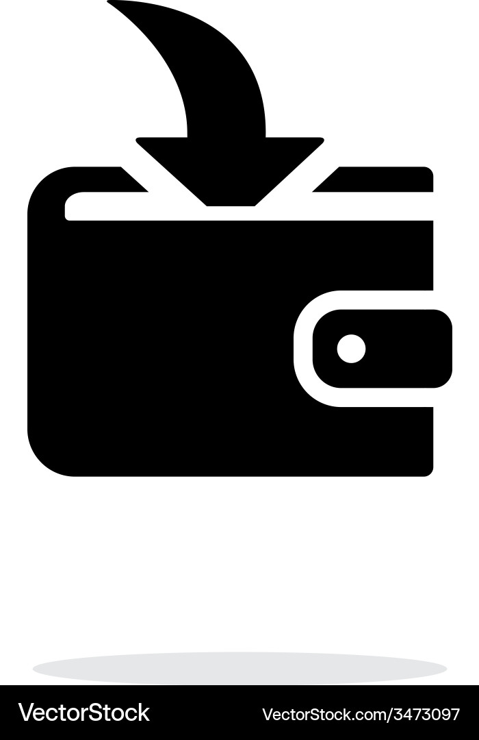 Incoming payment in wallet icon on white Vector Image