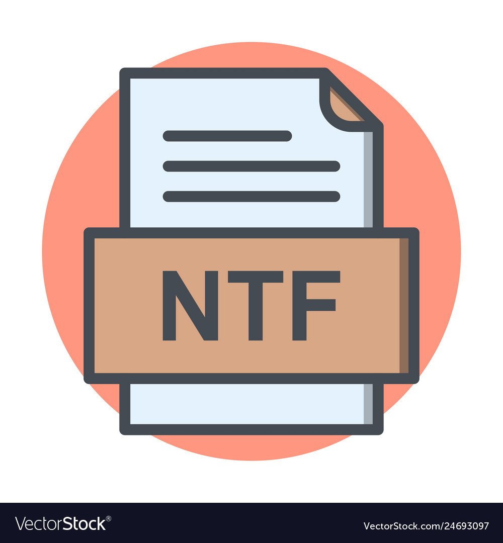 Ntf file document icon Royalty Free Vector Image