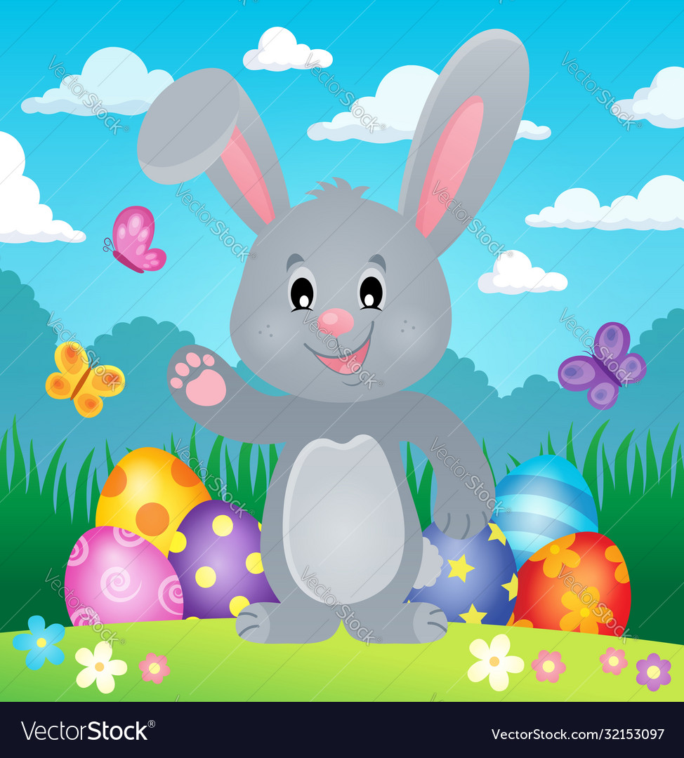 Stylized easter bunny theme image 1 Royalty Free Vector