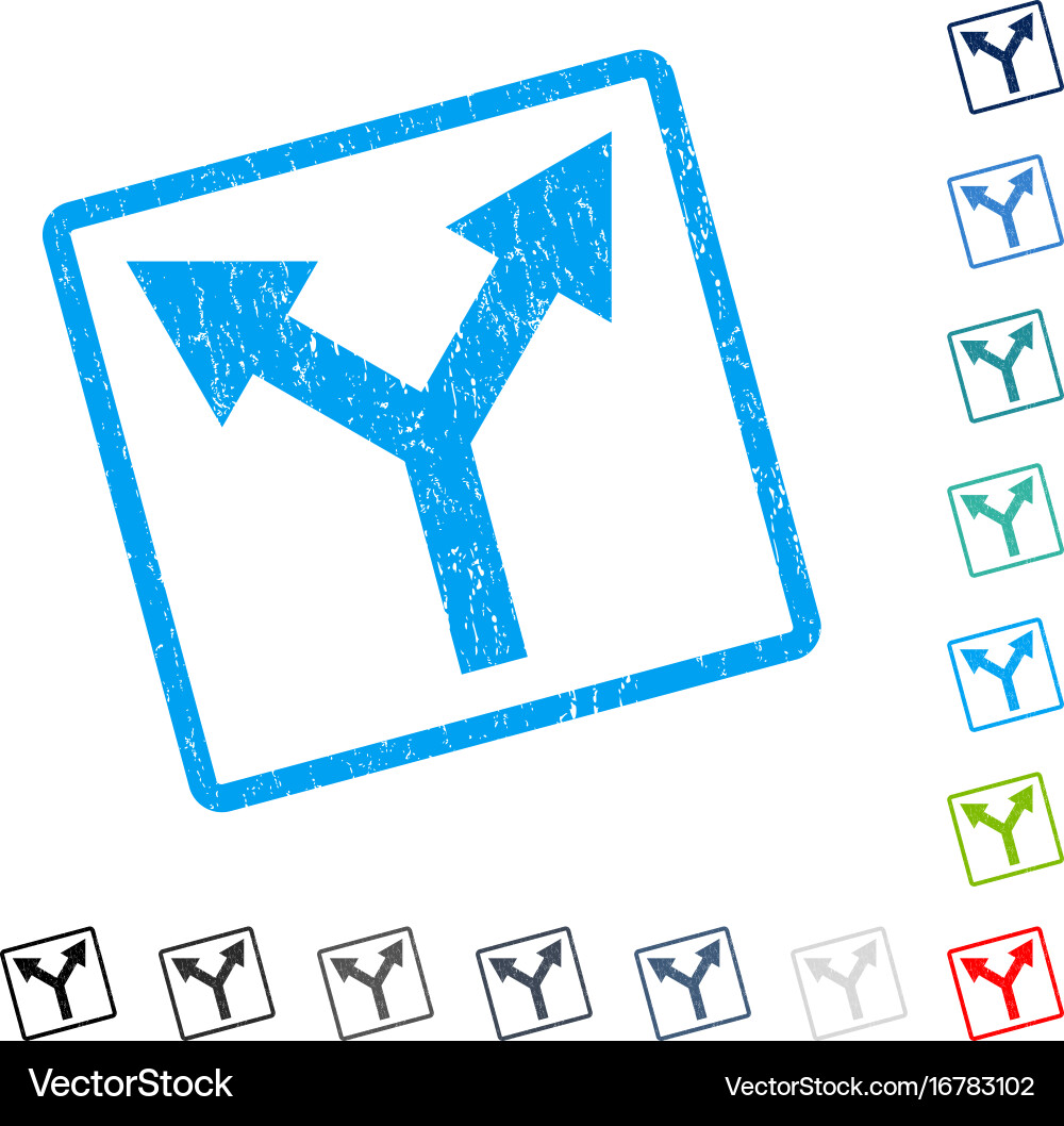 Bifurcation arrow up icon rubber watermark Vector Image