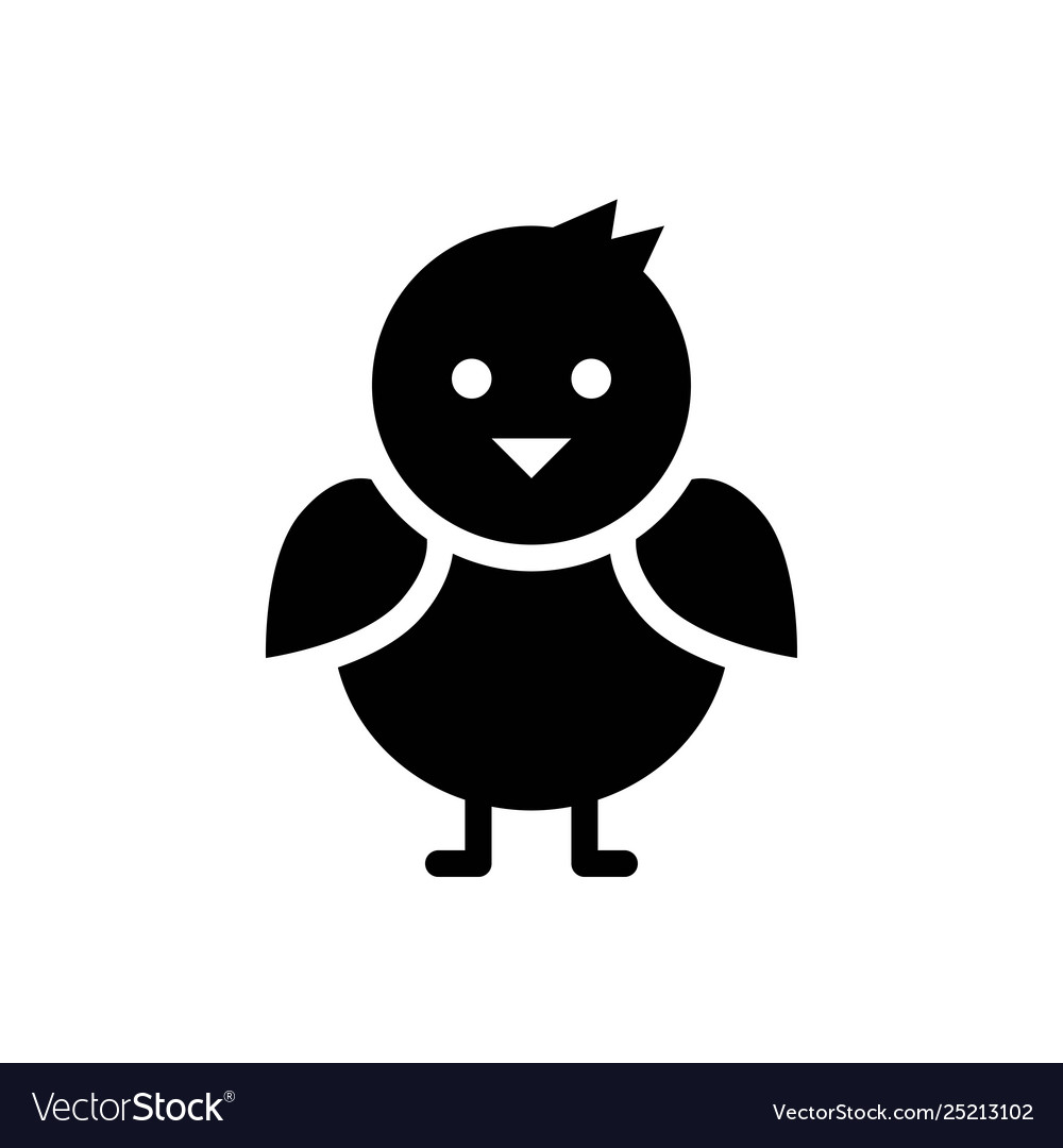 Chick easter solid style icon Royalty Free Vector Image