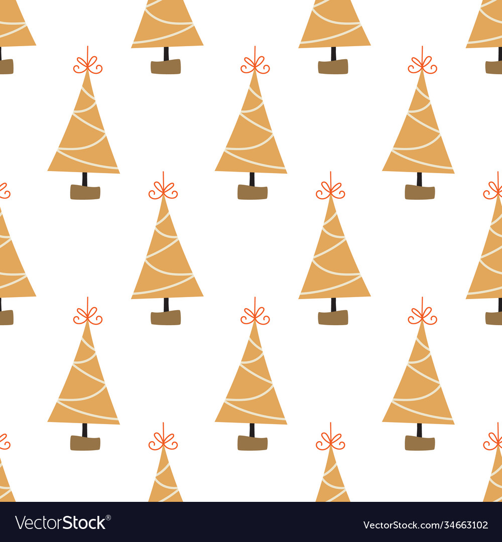 Christmas tree decoration seamless pattern Vector Image