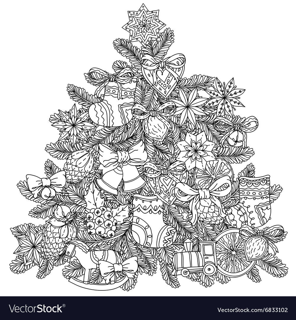Christmas tree tree ornament Royalty Free Vector Image