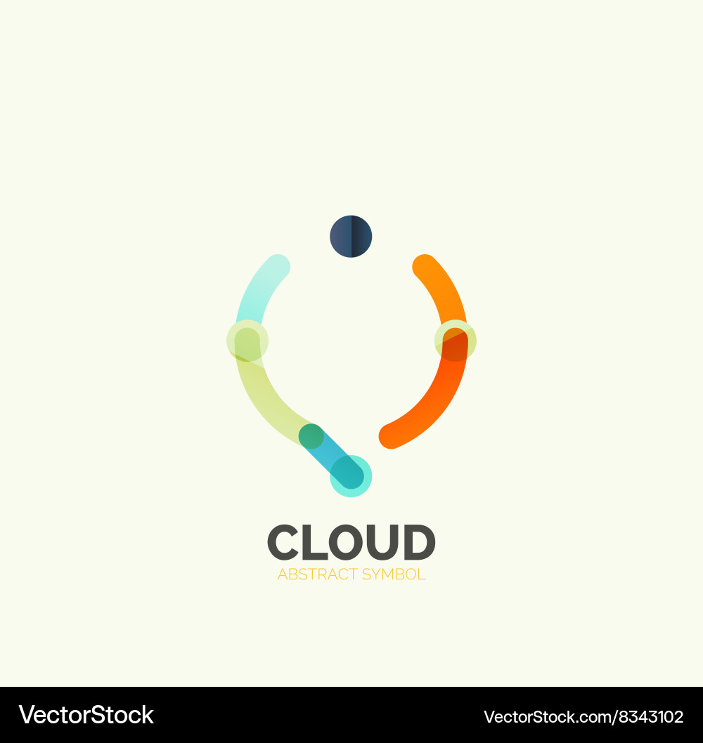 Flat linear design speech cloud logo talk bubble Vector Image