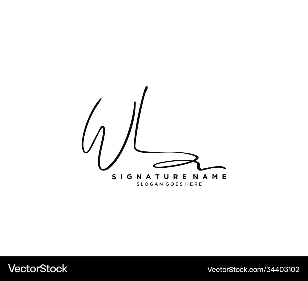 Letter wl signature logo template Royalty Free Vector Image