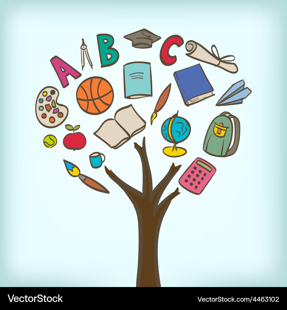 School tree Royalty Free Vector Image - VectorStock