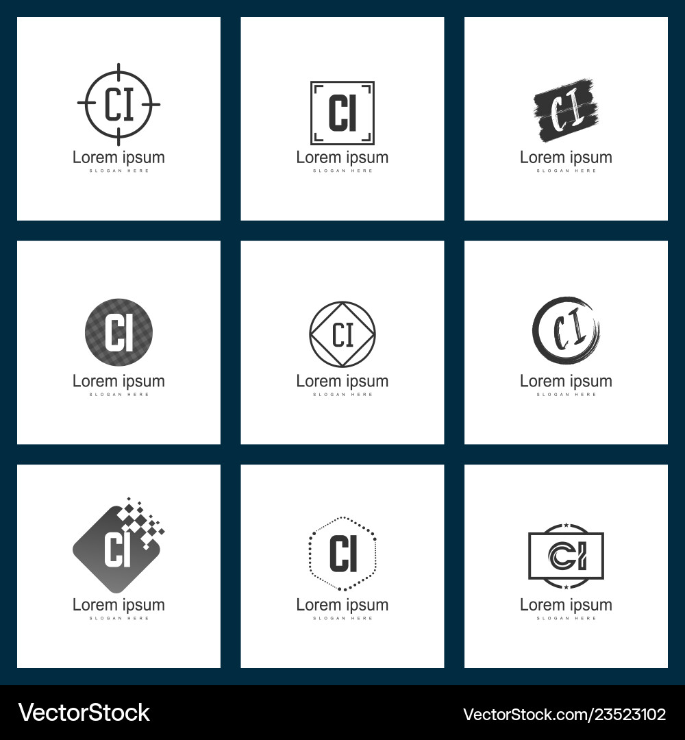 Set of letter logo initial ci template design Vector Image