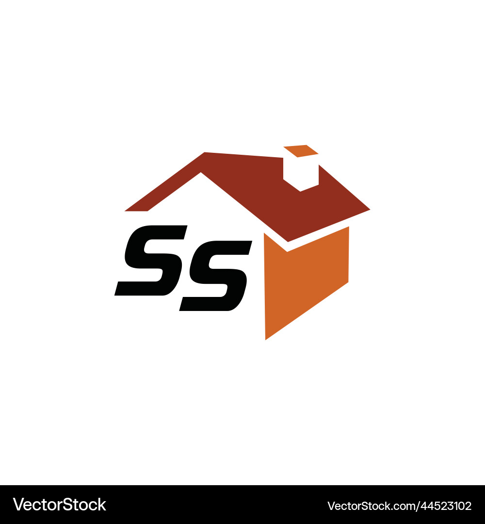 Ss logo house property home Royalty Free Vector Image