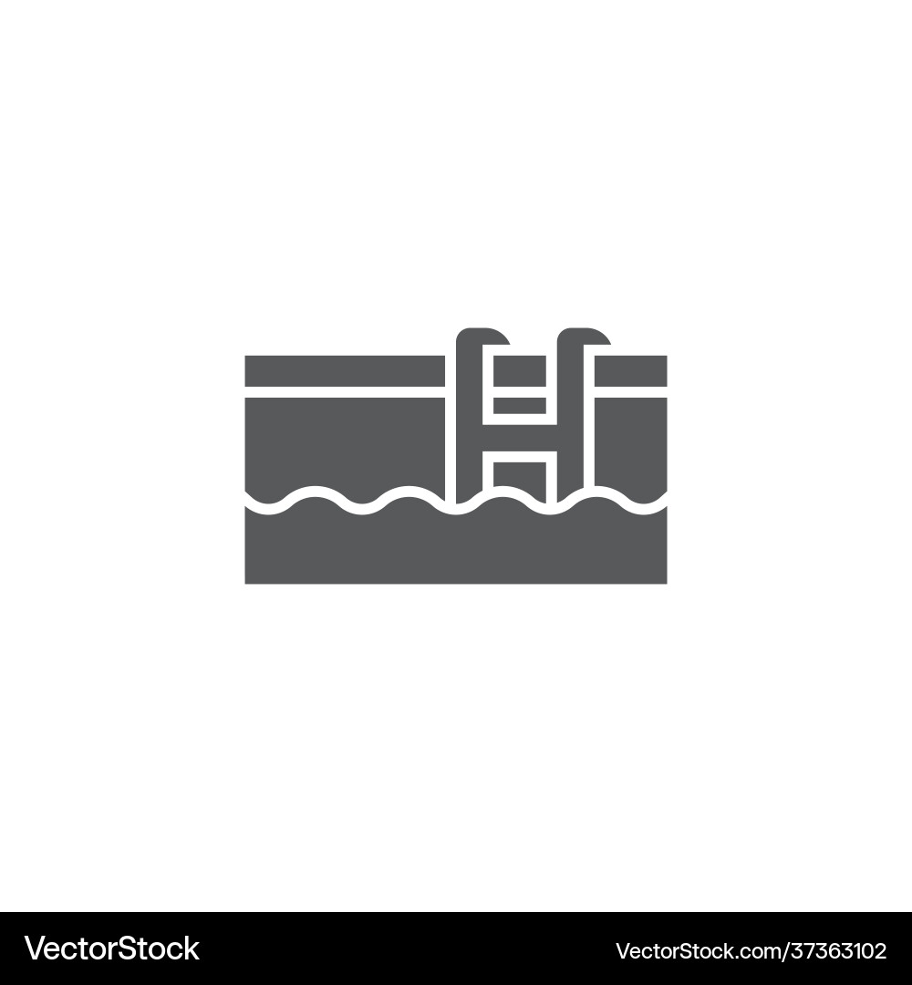Swimming pool with ladder icon isolated on white Vector Image