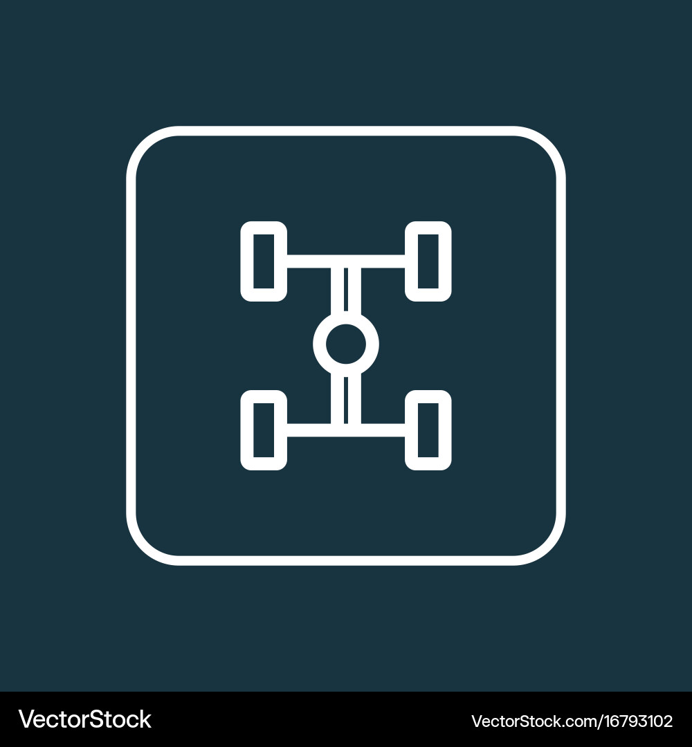 Wheelbase outline symbol premium quality isolated Vector Image