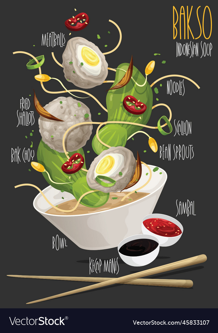 Bakso Royalty Free Vector Image - VectorStock