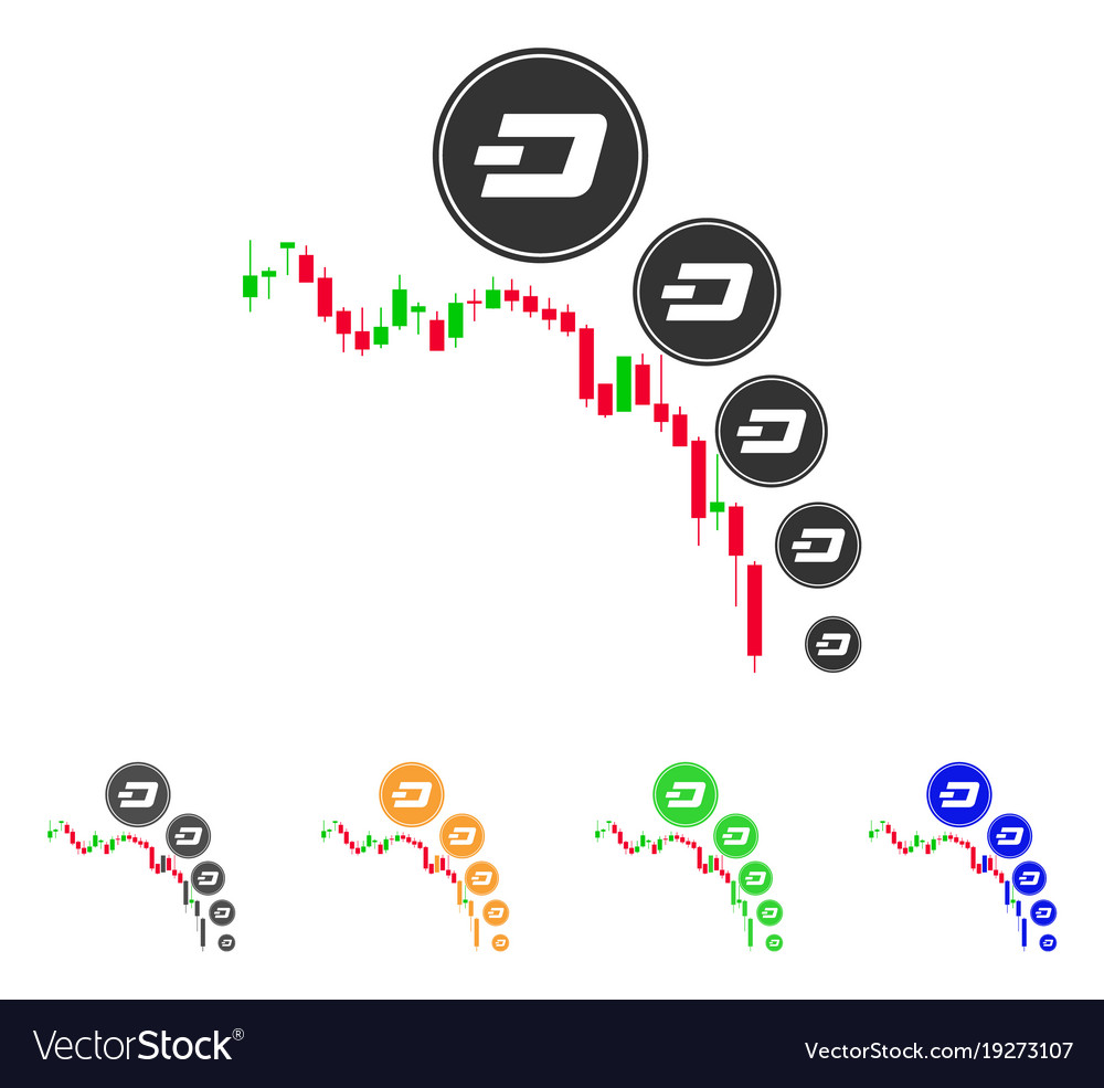 Candlestick chart dashcoin deflation icon Vector Image Candlestick chart dashcoin deflation icon Vector Image