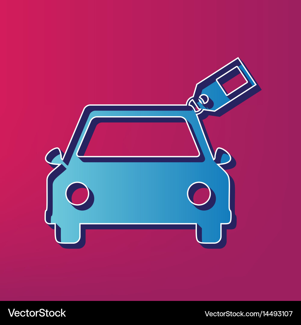Car sign with tag blue 3d printed icon Royalty Free Vector
