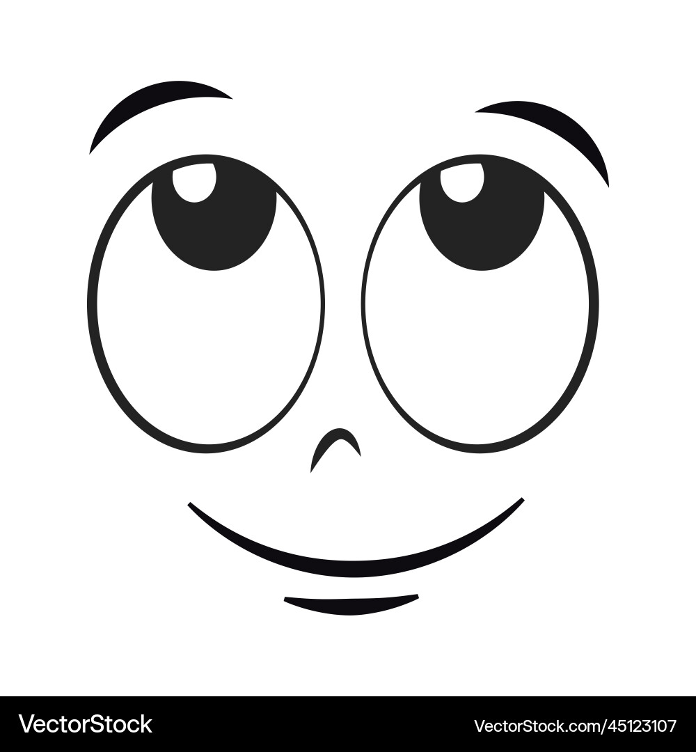 Cartoon smiling face laughing expression Vector Image