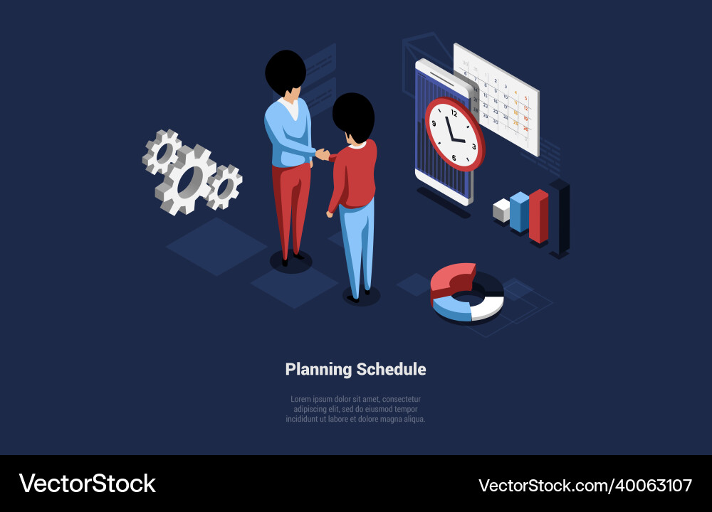 Conceptual design in cartoon 3d syle Royalty Free Vector