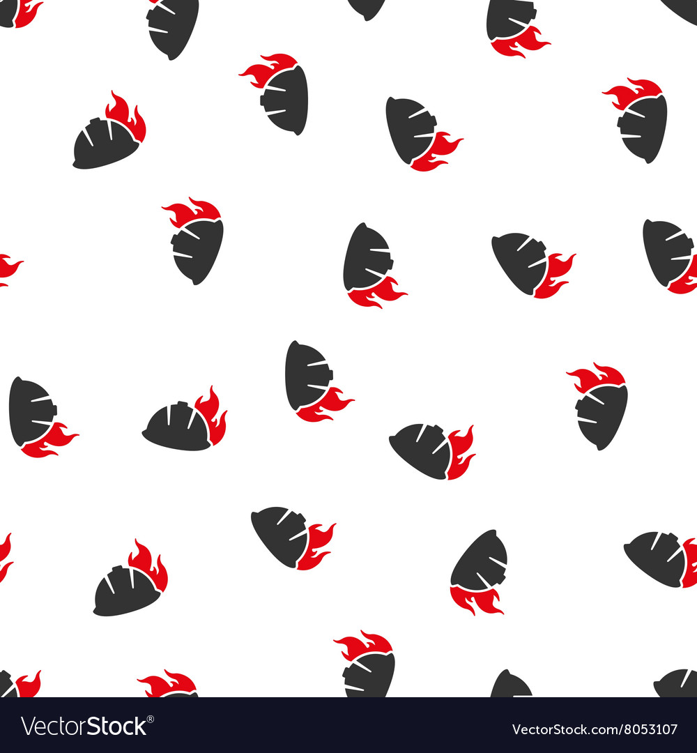 Fire helmet flat seamless pattern Royalty Free Vector Image