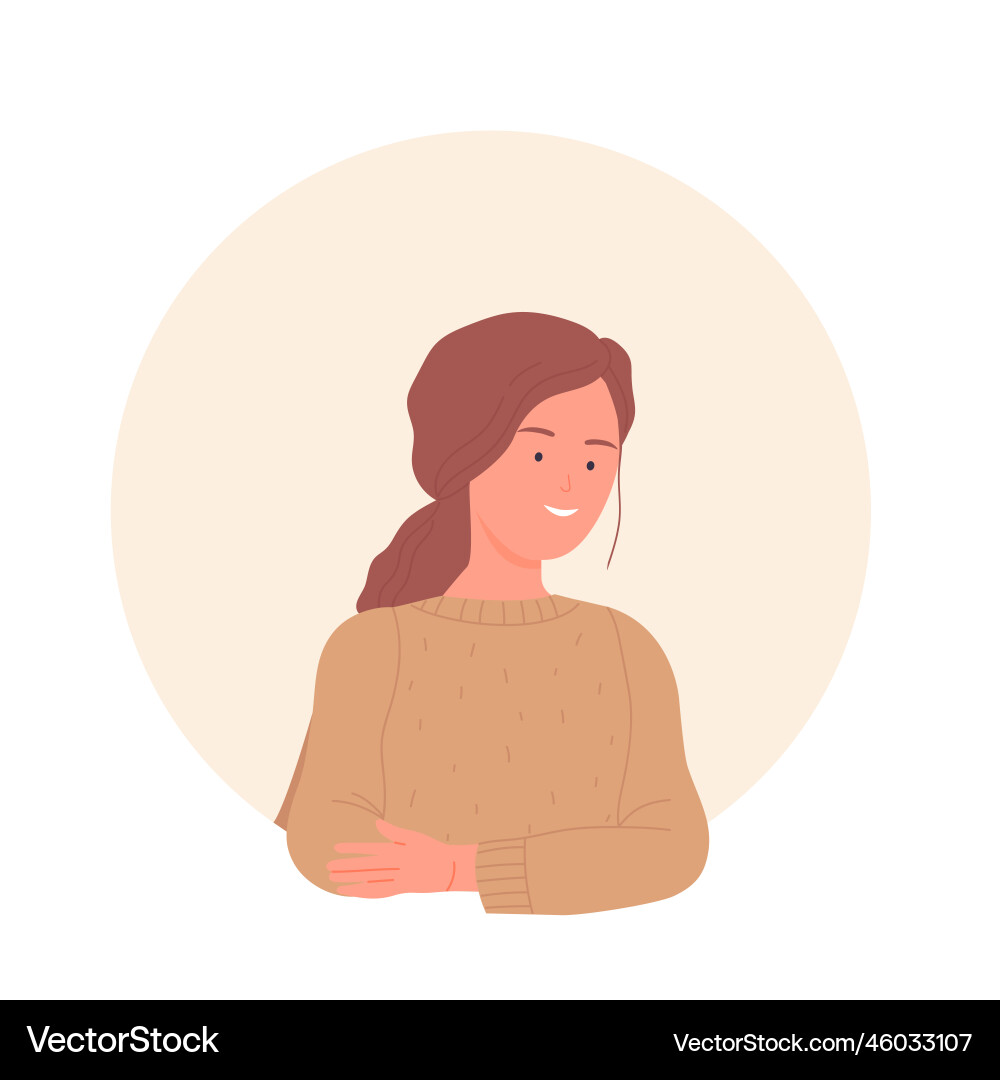 Girl with round geometric shape Royalty Free Vector Image