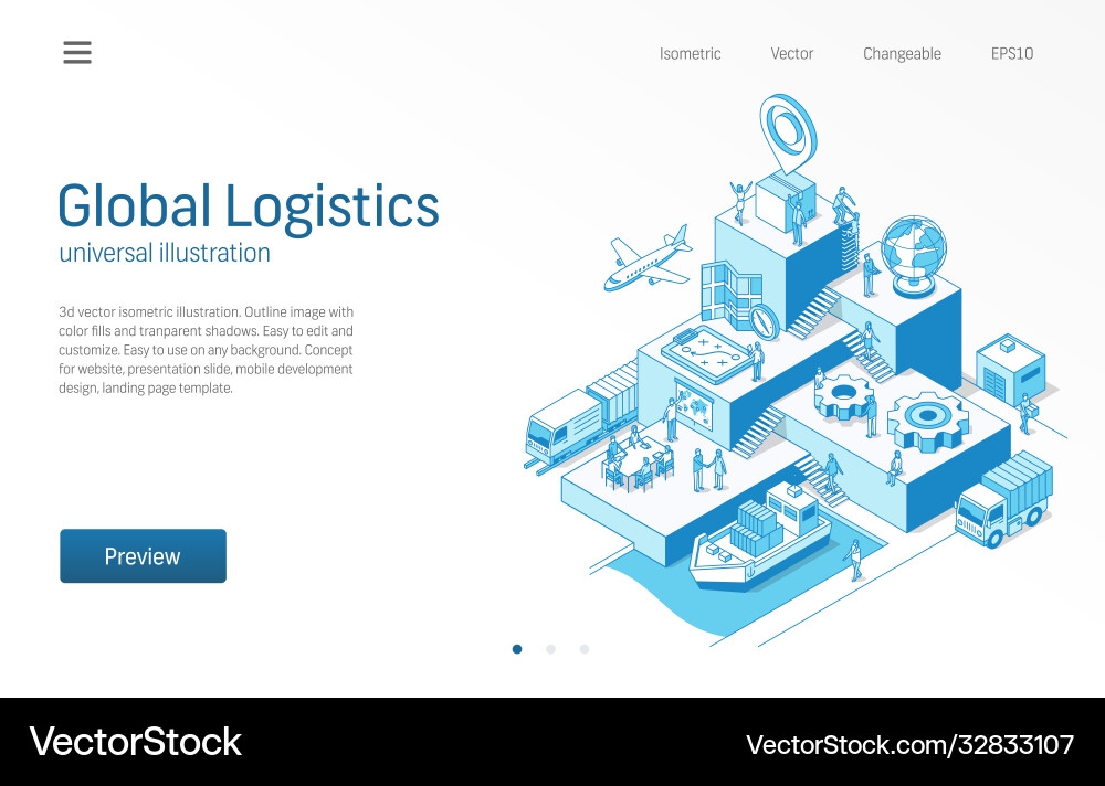 Global logistics business people teamwork import Vector Image