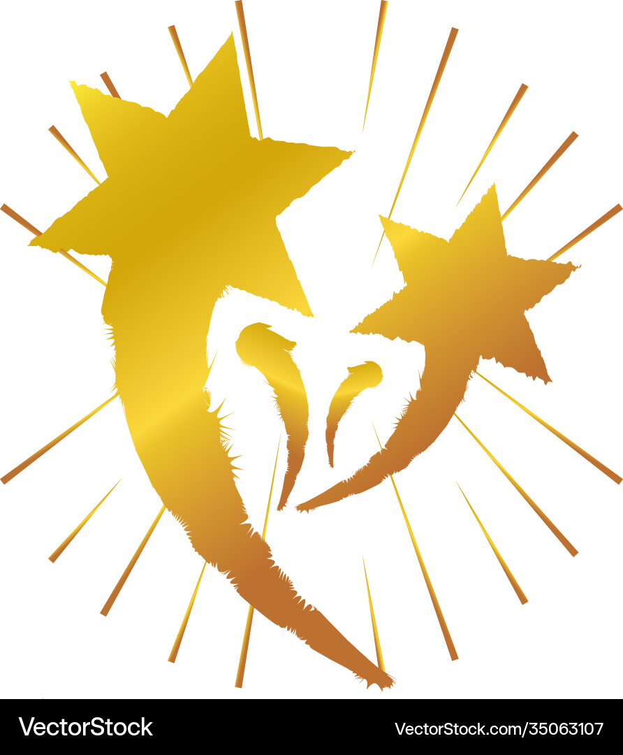 Golden stars explosion celebration on white Vector Image