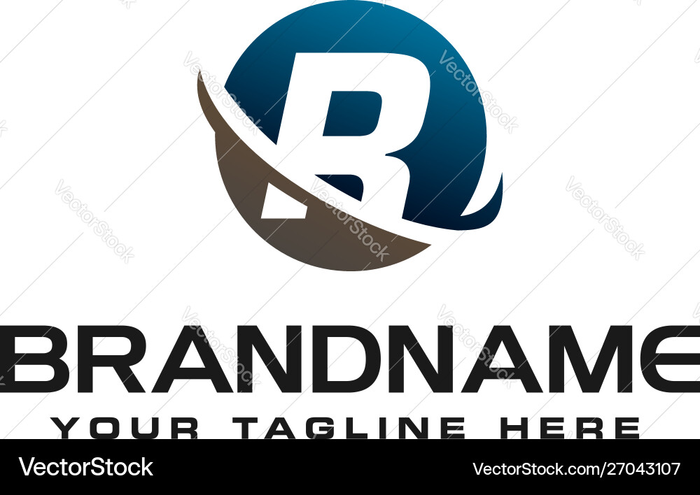 Initial r technology swoosh company letter logo Vector Image