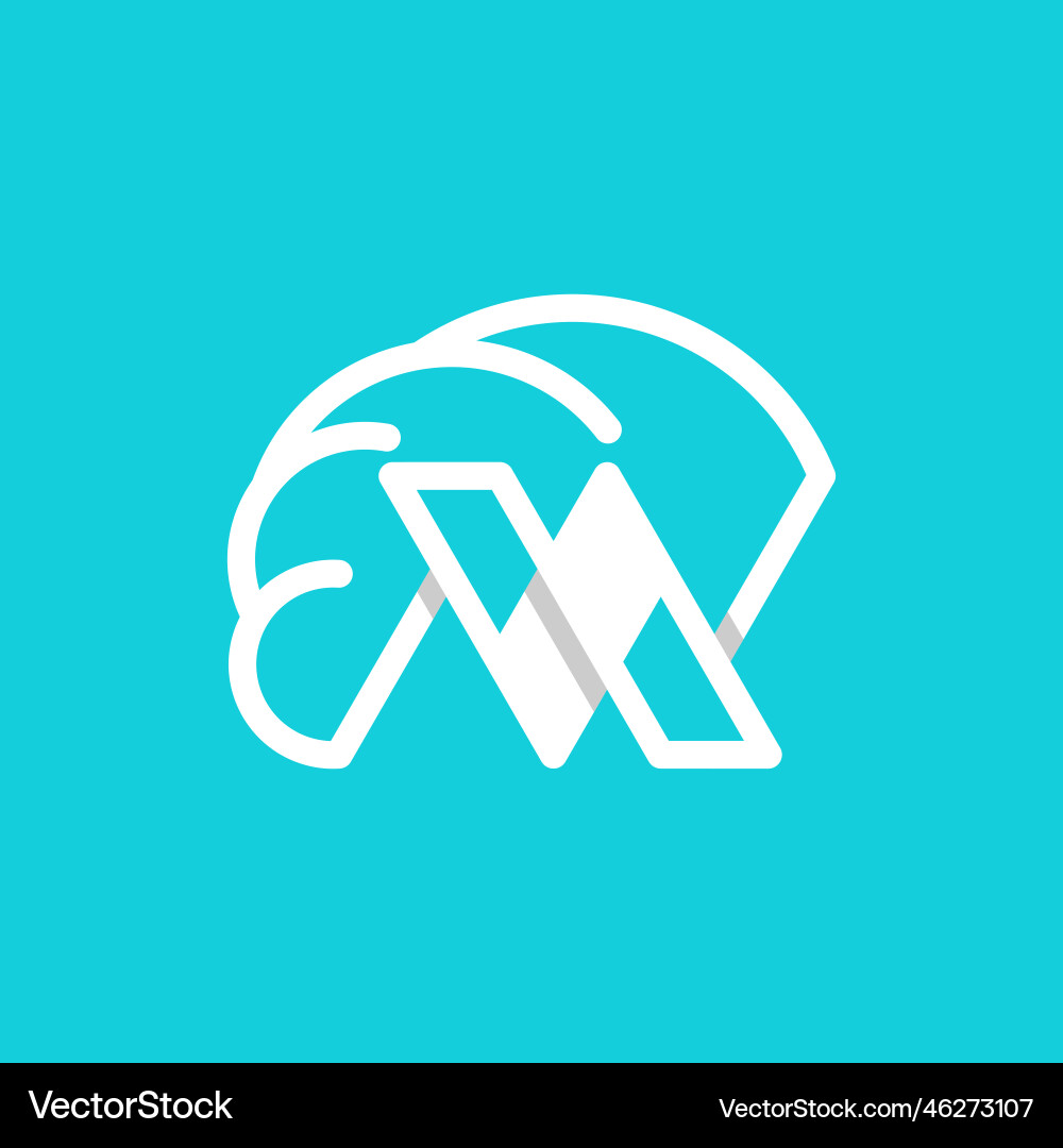 Letter wm brain modern creative business logo Vector Image