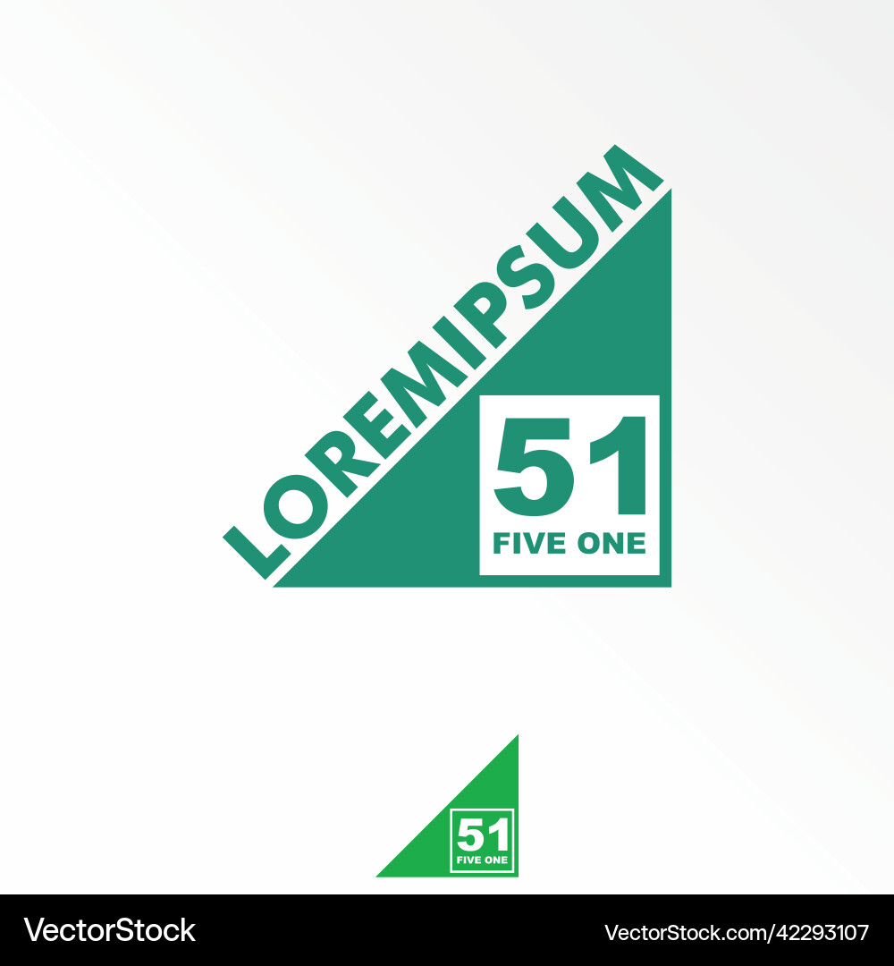 Number 51 or five one sans serif font in triangle Vector Image
