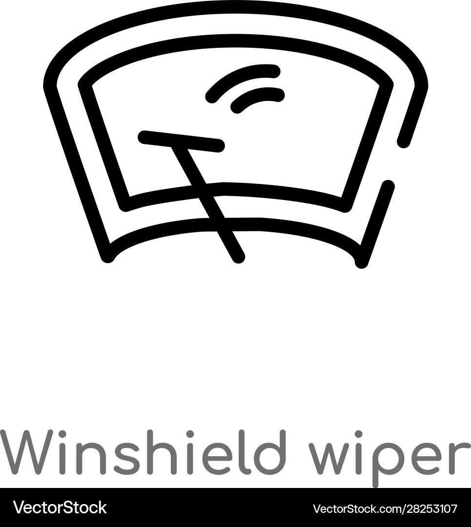 Outline winshield wiper icon isolated black Vector Image