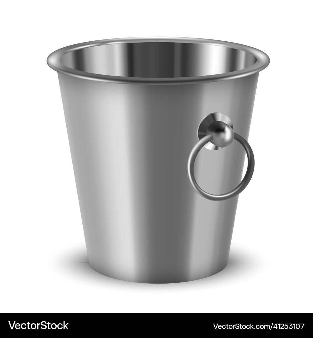 Realistic metallic champagne bucket with ring Vector Image