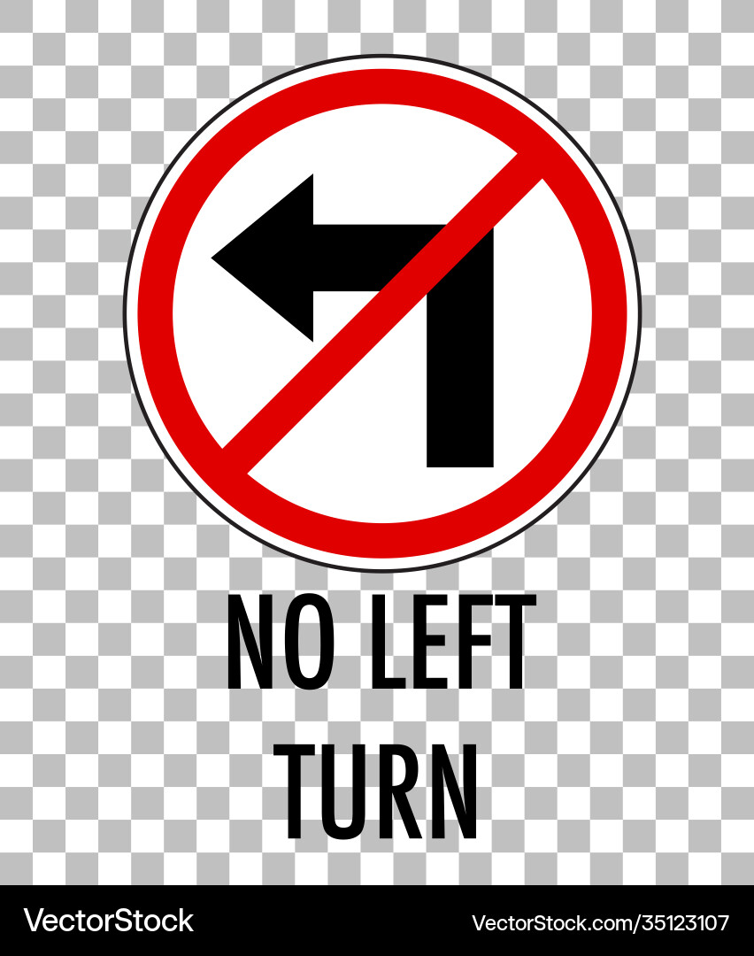 Red traffic sign on transparent background Vector Image